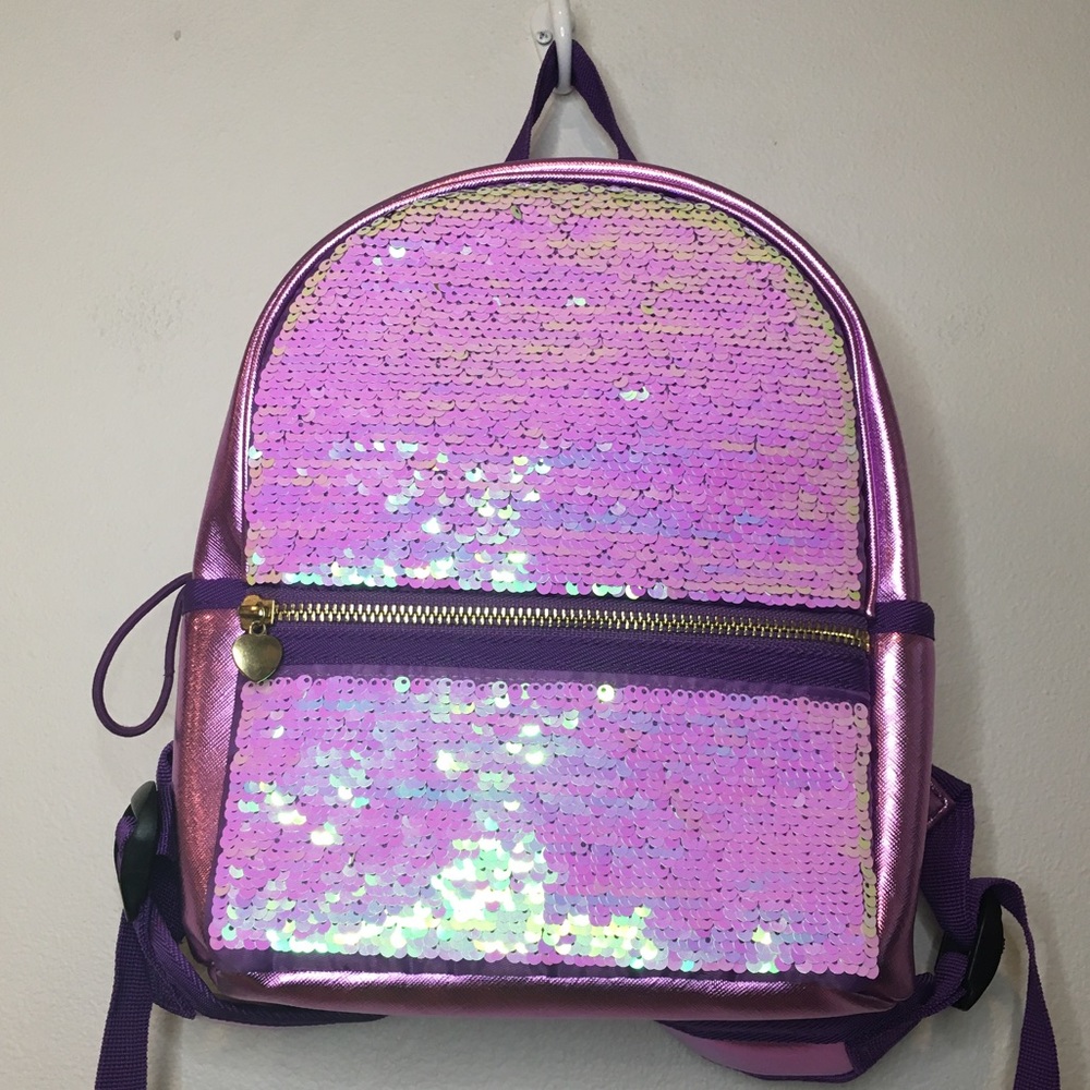 Purple & Sequin Mini Backpack - Gem